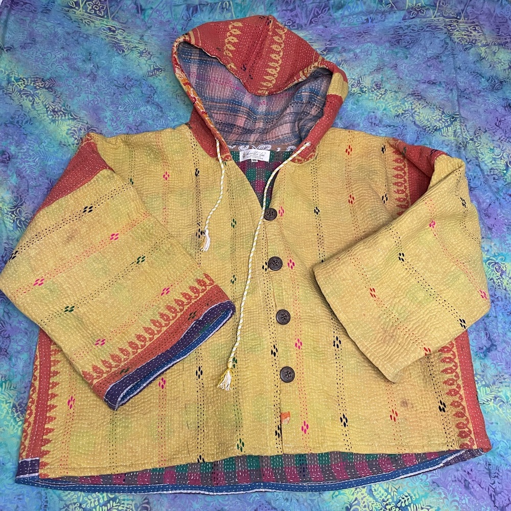 Kantha Bae Half Moon Cropped Shacket - Gem